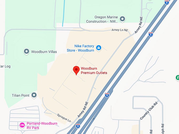 16. woodburn premium outlets map