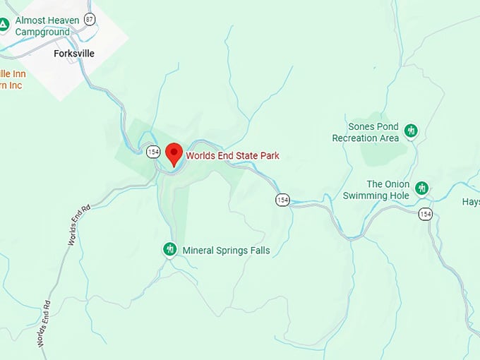 16. worlds end state park map