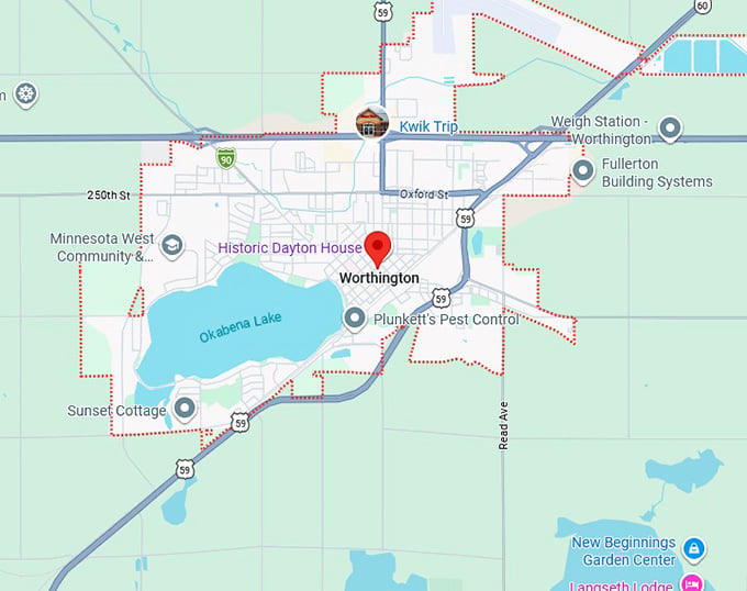 16. worthington map