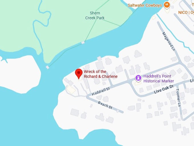 16. wreck of the richard & charlene's map