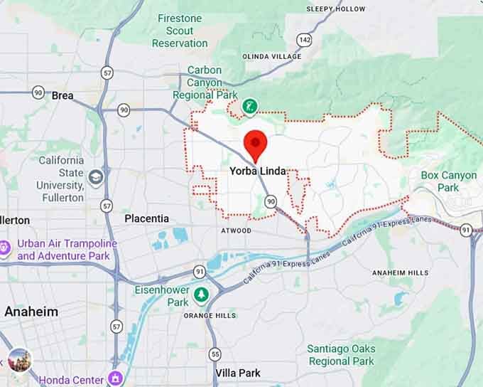 16. yorba linda map