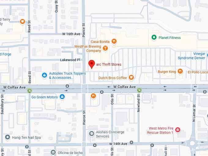 16. arc thrift stores (6791 w colfax ave) map