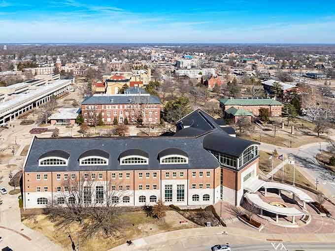 Carbondale spreads out beautifully from above, where a university town meets Southern Illinois charm in every direction.