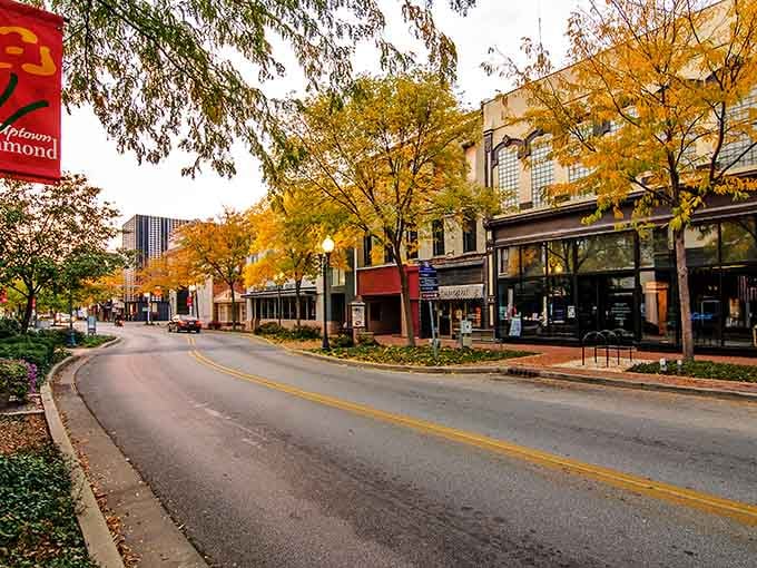 Uptown Richmond glows like a warm sweater on a crisp fall afternoon, golden trees and all.