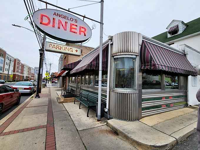 That glowing red neon sign on a grey day feels like a warm handshake from an old friend.