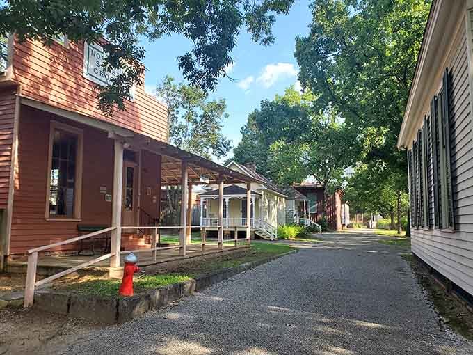 Gravel paths and old wooden storefronts invite you to slow down and actually look around.