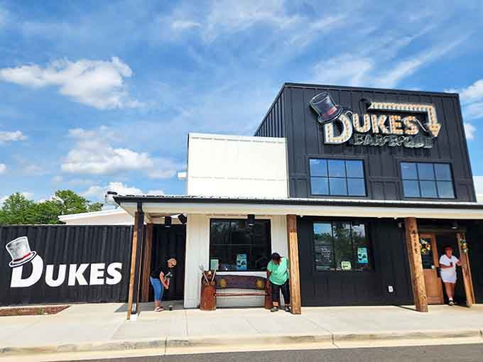 That top hat logo isn't just decoration, it's Dukes Bar-B-Que Aiken announcing itself with genuine swagger.