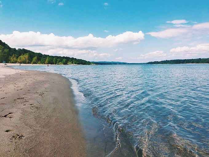 Sandy shores and glassy water stretch endlessly, proof that Oregon's best beach isn't on the coast.