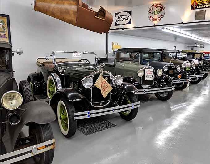 Gleaming vintage beauties lined up like automotive royalty waiting for their close-up and admiration.