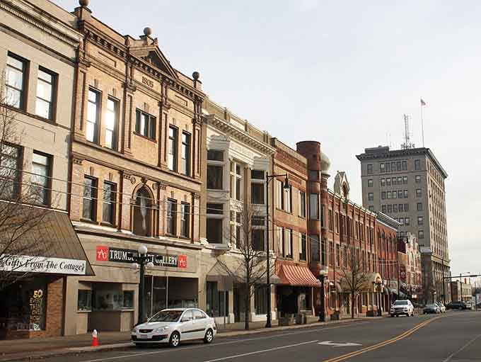Warren's downtown brick facades catch the winter light like old friends who've seen everything and still show up looking sharp.
