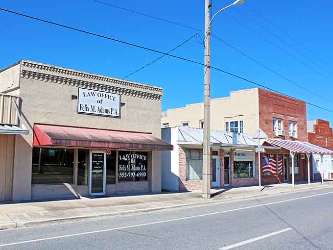 A law office, a barbershop, and a flag — Bushnell's downtown keeps it refreshingly real and wonderfully unhurried.