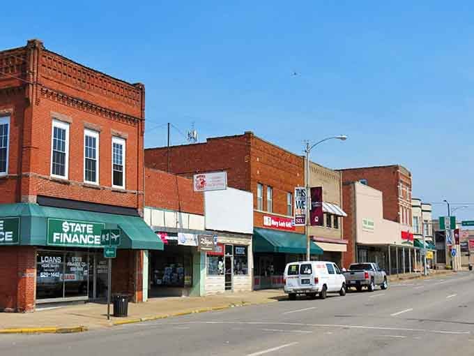 Sunny skies and brick storefronts line Carbondale's streets, where everyday errands feel like a stroll through a friendlier era.