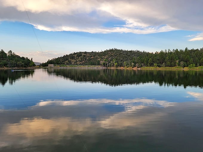 That glassy reflection at Lynx Lake is so perfect, you'll wonder which side is real.