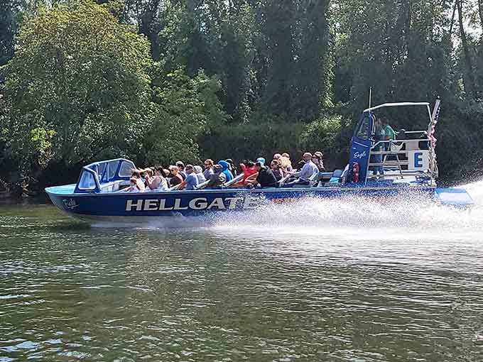 When the boat kicks up a rooster tail like this, you know someone's having the time of their life.