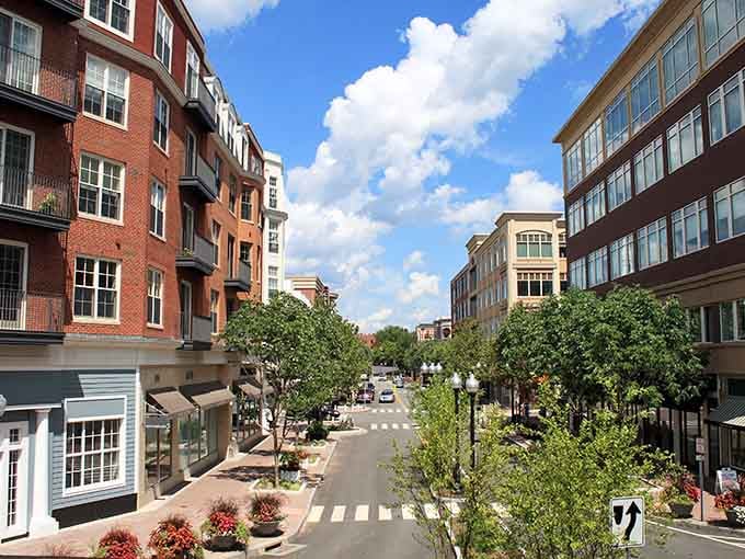 Tree-lined and polished, West Hartford Center stretches ahead like a Main Street that actually kept its promises to the neighborhood.