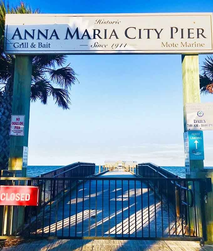Standing since 1911, this historic pier entrance promises Tampa Bay views that make every early morning walk completely worth it.