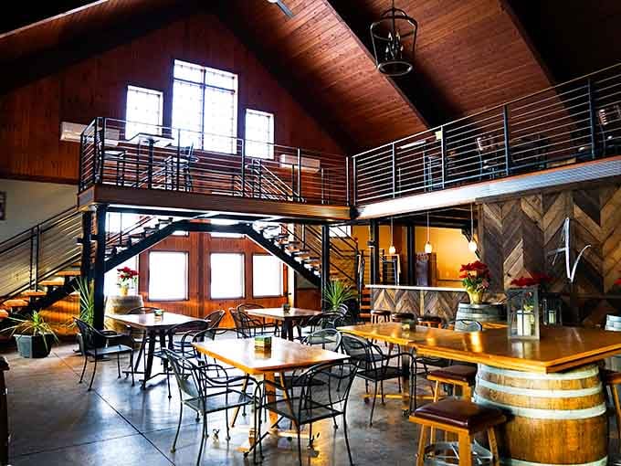 That soaring ceiling and mezzanine setup makes you feel fancy without requiring a yacht or trust fund.