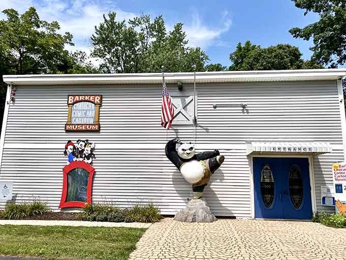 The blue doors of the Barker Museum open into a world where cartoon history lives and breathes.