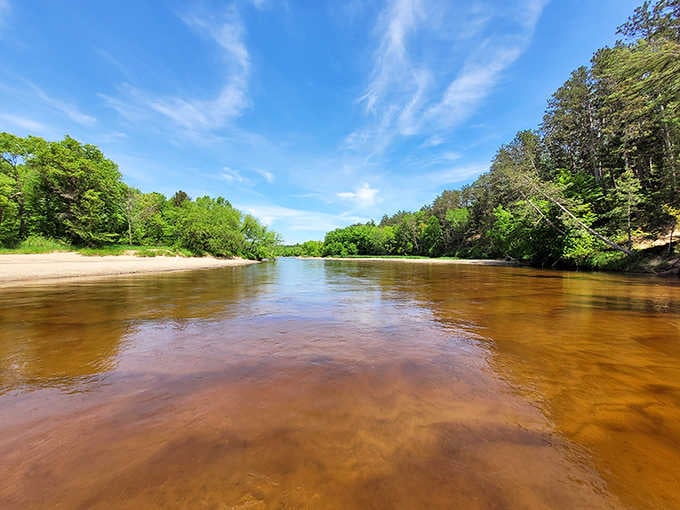 That amber glow isn't a filter, it's just Wisconsin water doing its natural tea-stained magic.