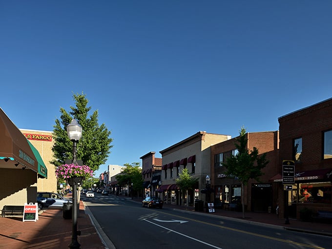 Main Street Blacksburg on a quiet morning, calm enough to hear yourself think for once.
