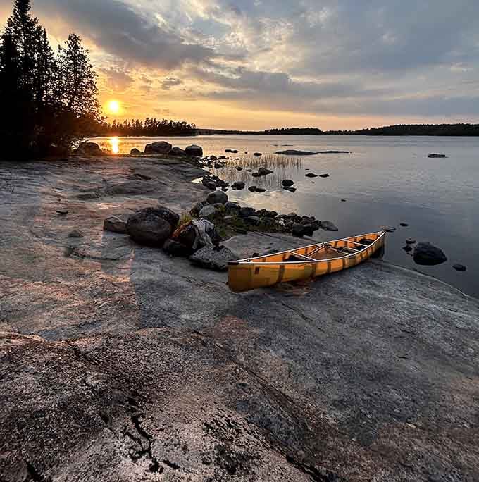 That golden canoe isn't going anywhere tonight, and honestly, neither would you.