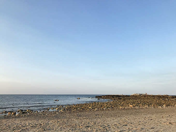 That wide open sky and calm water at Brant Rock Beach make every worry feel very far away.
