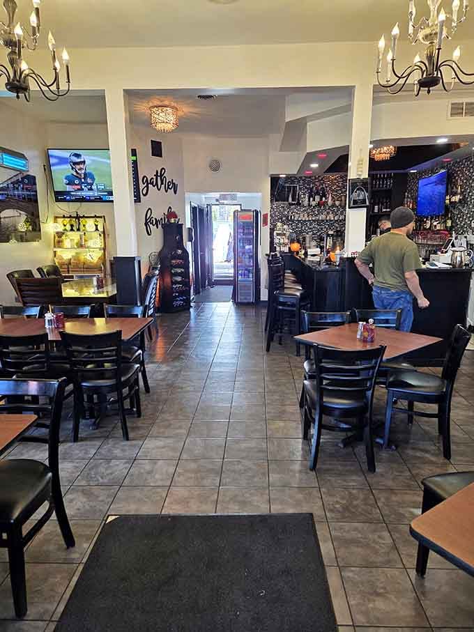 Chandeliers and cozy tables create an atmosphere that's equal parts neighborhood hangout and special occasion destination you've been seeking.