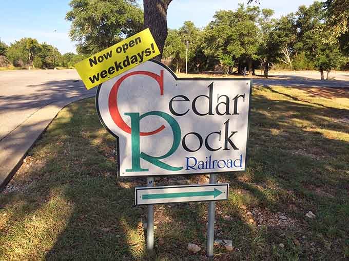 You know you've arrived when the sign practically vibrates with excitement about being open on weekdays too.