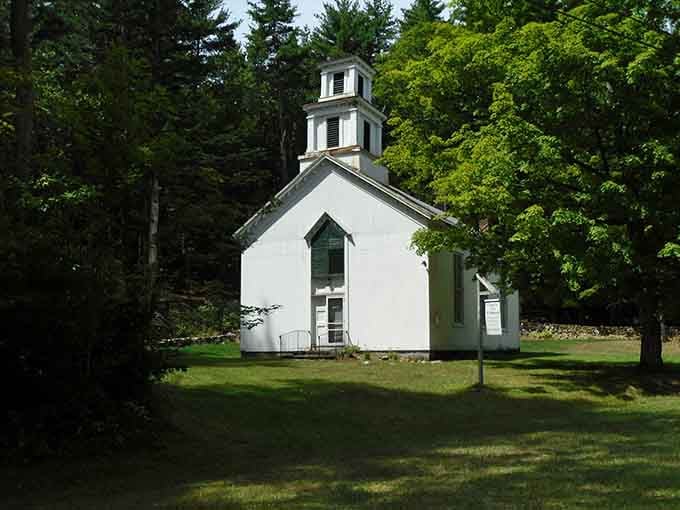 Tucked into the trees like a well-kept secret, this little white church makes you want to slow down and stay a while.