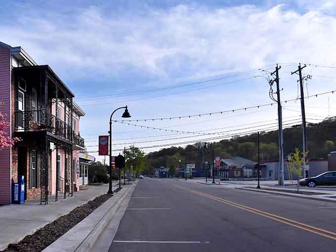 Main Street charm meets modern revitalization, where string lights promise evening magic and empty sidewalks mean parking's a breeze.