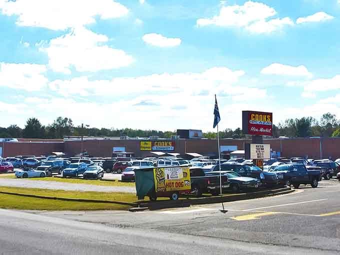 A packed parking lot on a sunny day, proof that the best-kept secrets never stay secret for long.