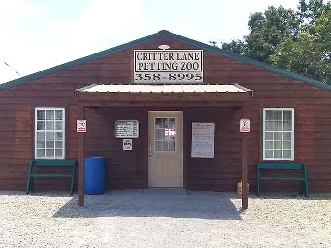 That red wooden building and hand-painted sign say everything you need to know: real, unpretentious, and completely wonderful.