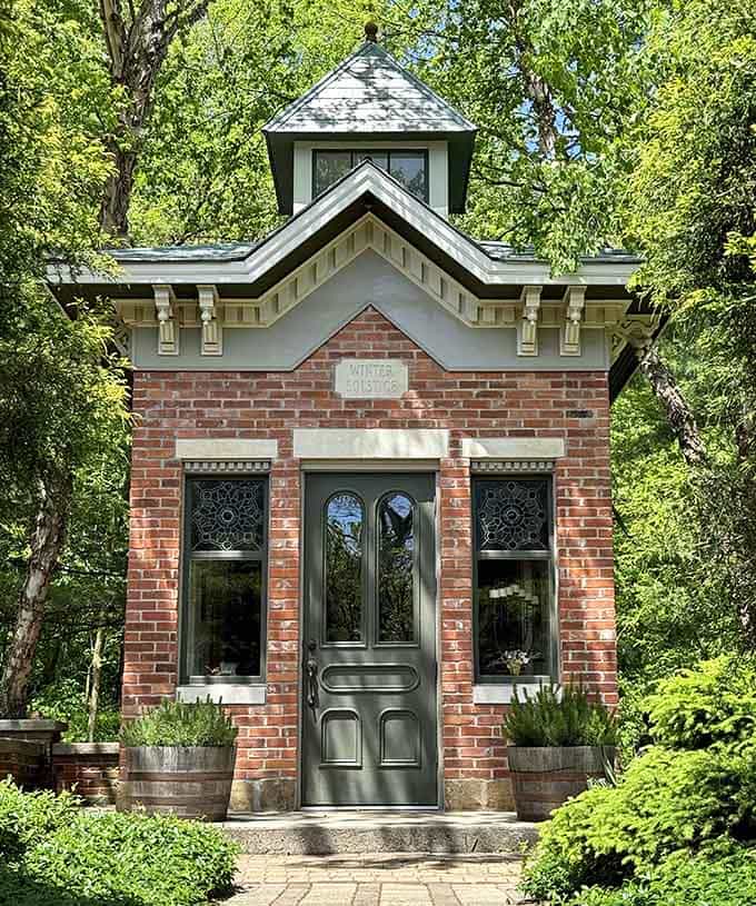 This charming brick building labeled "Winter Solstice" makes you wonder if Narnia has a New Paris address.