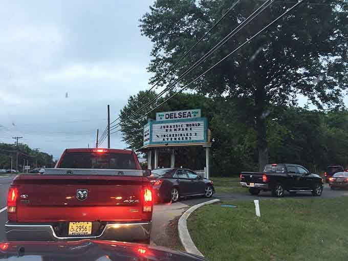 The line of cars snaking toward that Delsea marquee sign is basically a parade of very good decisions.