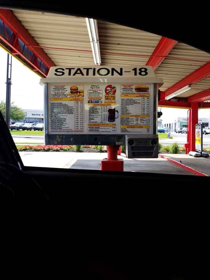 Your office for the next hour: Station 18, where the menu board holds all the answers you actually need.