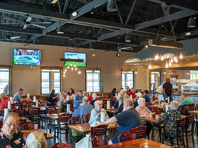 A packed dining room at lunch tells you everything you need to know about the food here.