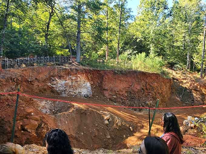 The excavation zone at Emerald Hollow Mine, where millions of years of geology meet your shovel.
