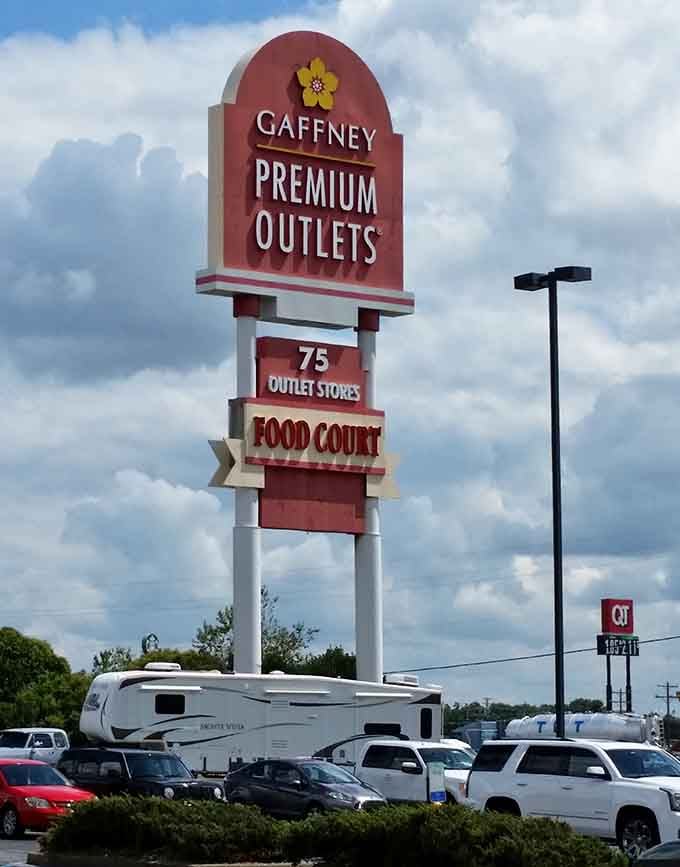 Seventy-five outlet stores and a food court, all conveniently located where your GPS actually works for once.