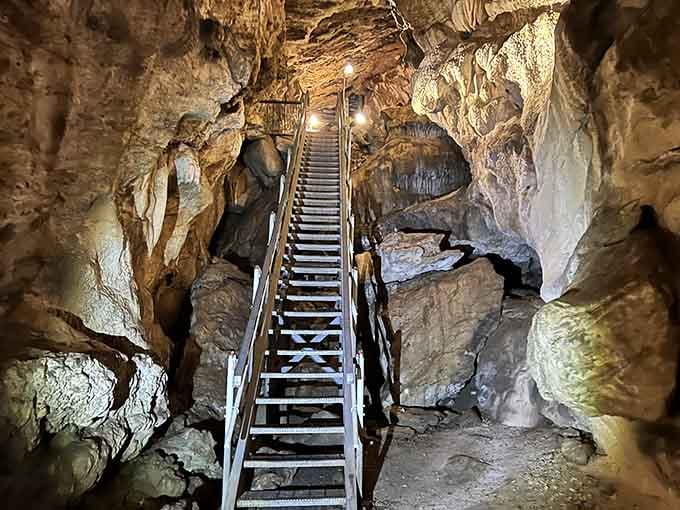 These stairs don't lead to a basement. They lead straight into the heart of a mountain.
