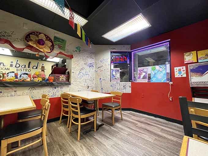 Walls covered in customer messages tell the real story here, this place has earned every single signature.