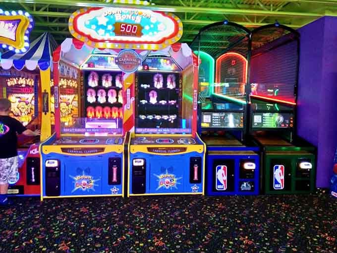 Lights, tickets, action. The arcade floor at Grand Slam is where childhood dreams and adult competitive streaks collide beautifully.