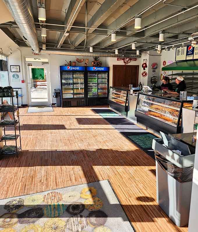 Step inside and you'll find a bright, welcoming counter loaded with more golden donuts than your willpower can handle.