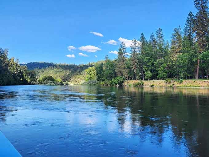 This peaceful stretch of river is the calm before the delightful storm of whitewater and thrills ahead.