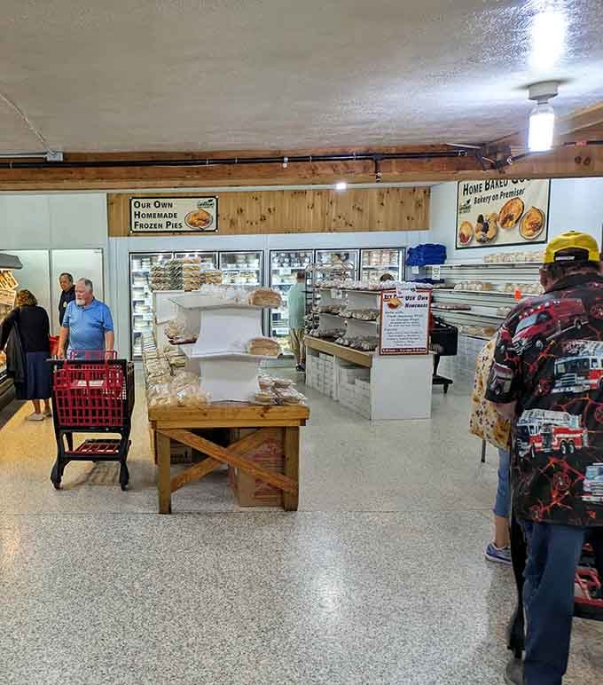 Homemade frozen pies, fresh bread, and happy shoppers with red carts &mdash; this is what a good day looks like.