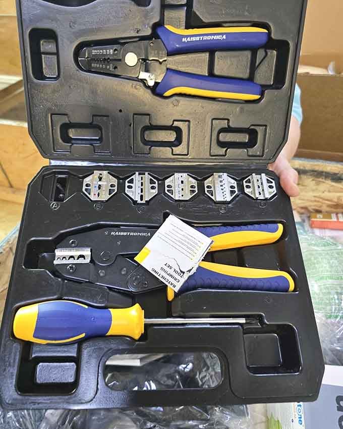 A complete crimping tool set hiding in a bin? Hylton's delivers the kind of find that makes DIYers very happy.