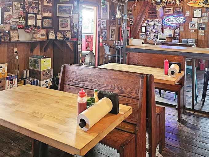 Paper towel rolls on the table tell you everything: this is serious, roll-up-your-sleeves eating territory.