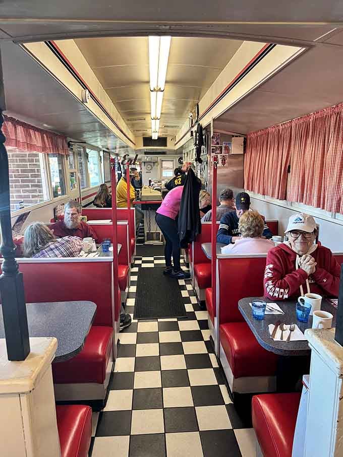 Red booths, checkered floors, and the smell of fresh coffee. This is what Saturday morning looks like.