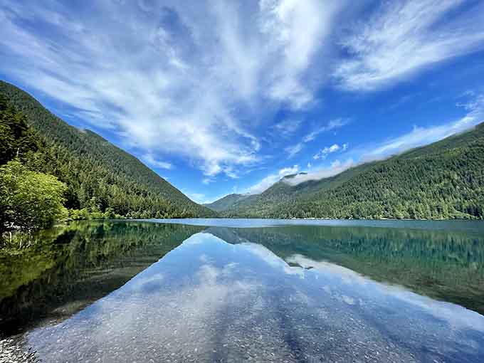When the lake reflects the sky this perfectly, you start wondering which way is actually up. Nature showing off again.