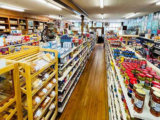 Those worn wooden floors have seen more history than most textbooks. Grab something good off the shelves.