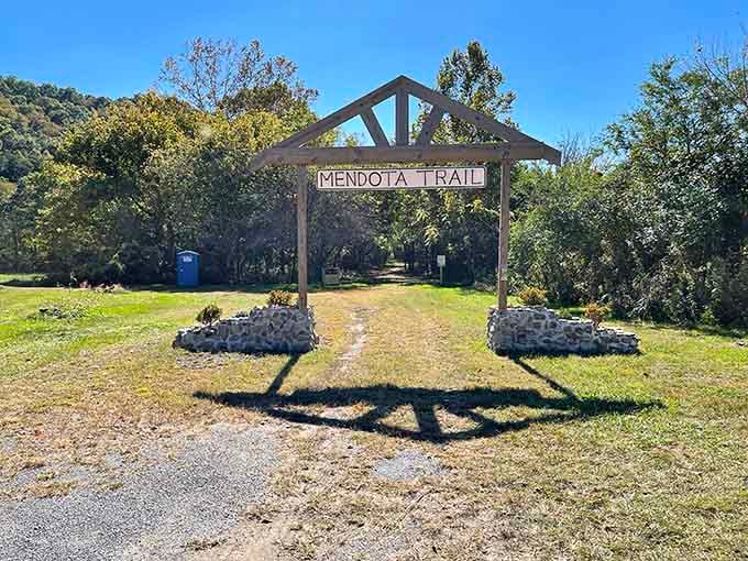 That wooden gateway isn't just an entrance. It's the trail politely saying, "Something good is waiting for you."